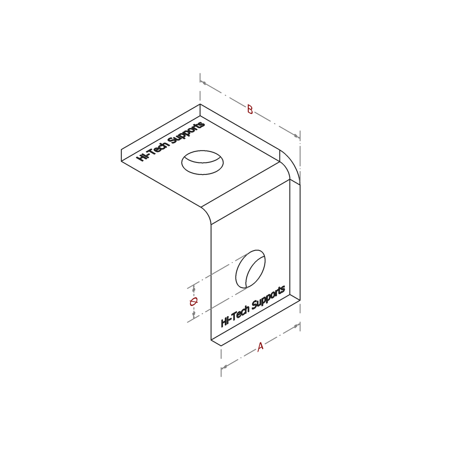 2 Hole Angle Bracket - HI TECH Supports
