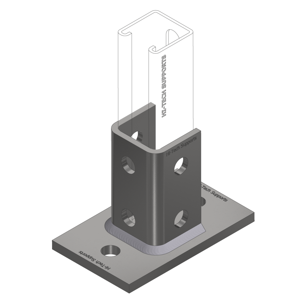 041 Channel Saddle With 2 Hole Base Plate - HI TECH Supports