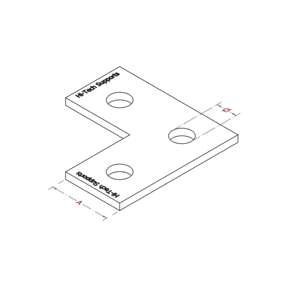 3 Hole 90 degree Flat Bracket - HI TECH Supports