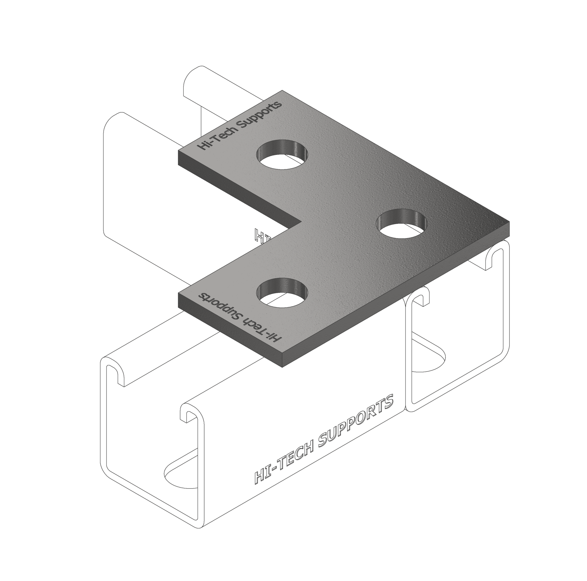 3 Hole 90 degree Flat Bracket - HI TECH Supports