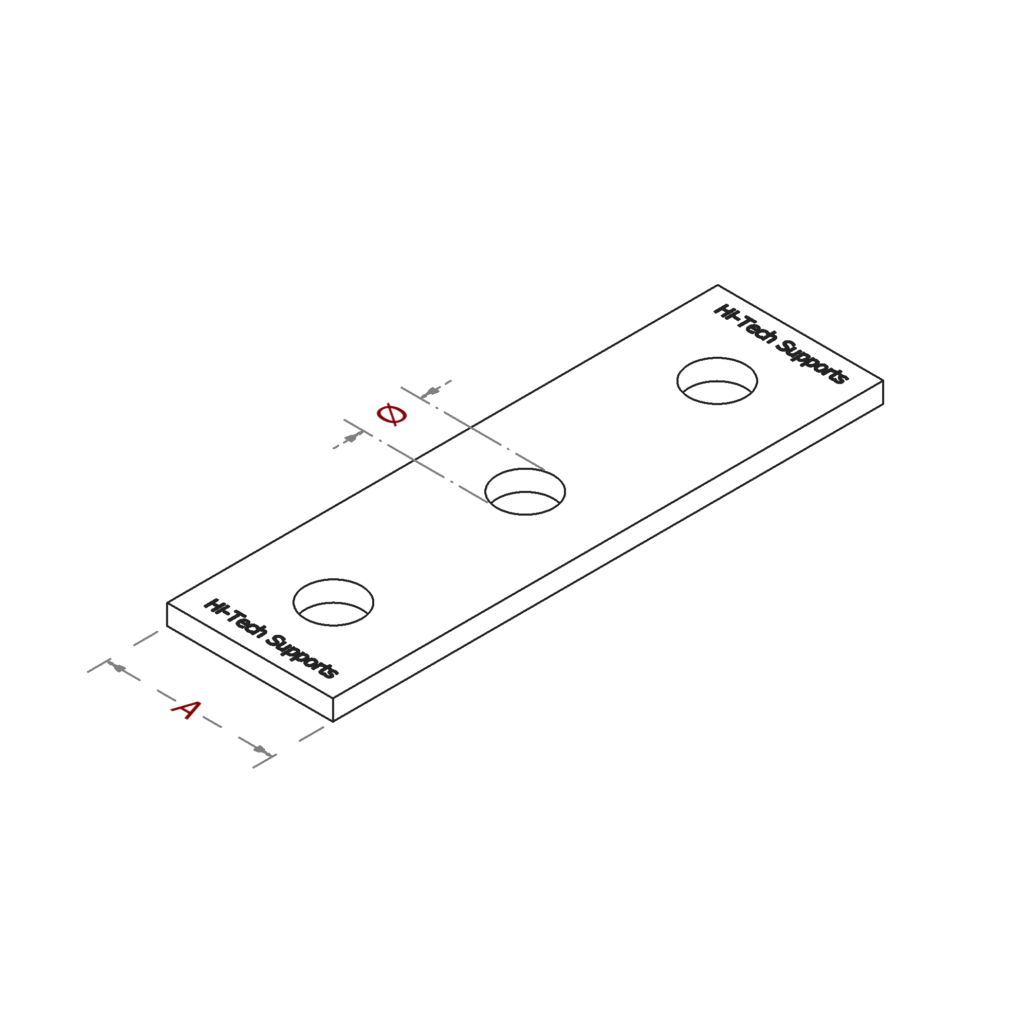 3 Hole Flat Bracket - HI TECH Supports