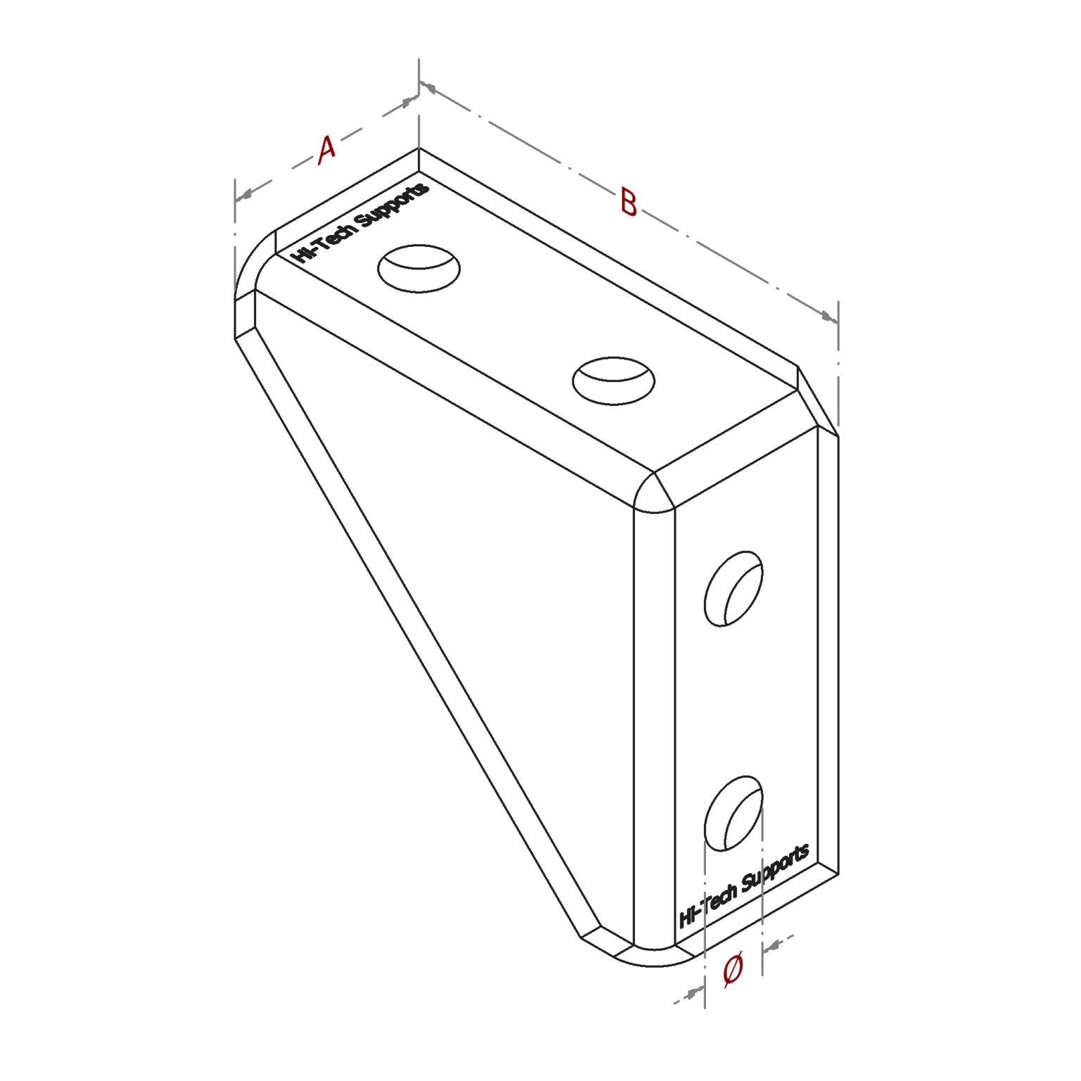 4 Hole Angle Bracket with Web - HI TECH Supports