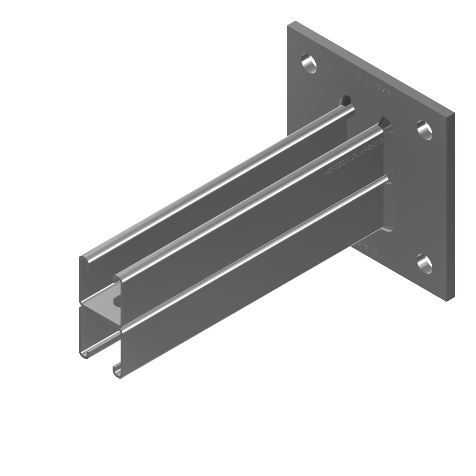 041B Channel Baseplate Cantilever 04 Hole - HI TECH Supports